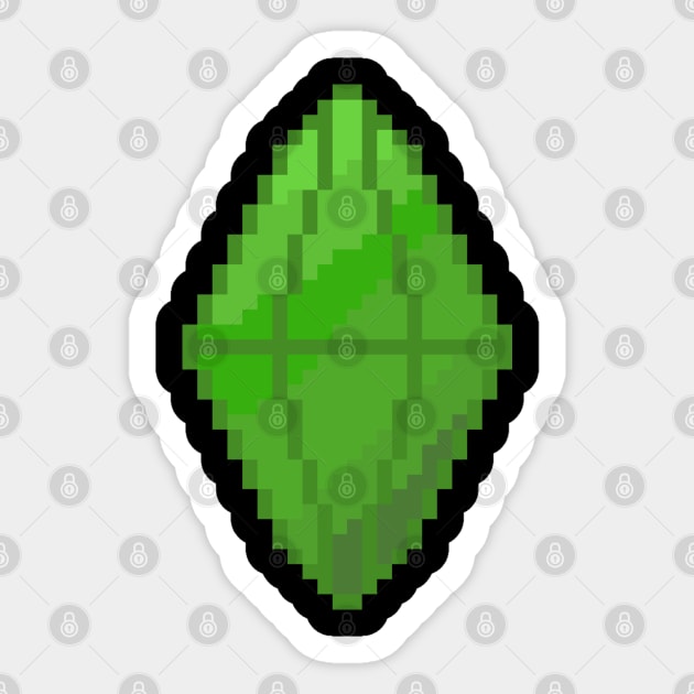 Sims Plumbob Green Pixel Art - Sims Games - Sticker | TeePublic