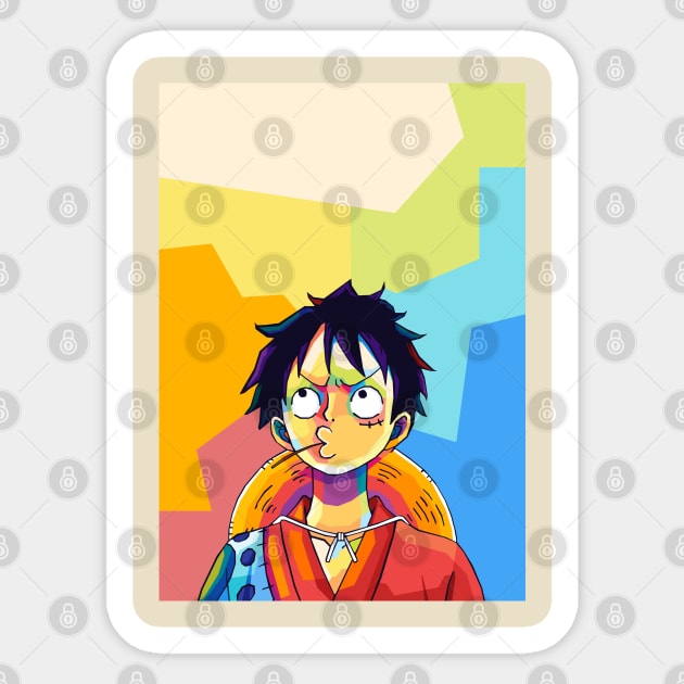 Luffy One Piece Wpap Art - One Piece - Sticker | TeePublic