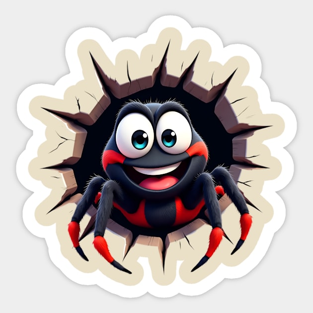Funny smiley spider face - Funny Animals Pets - Sticker | TeePublic