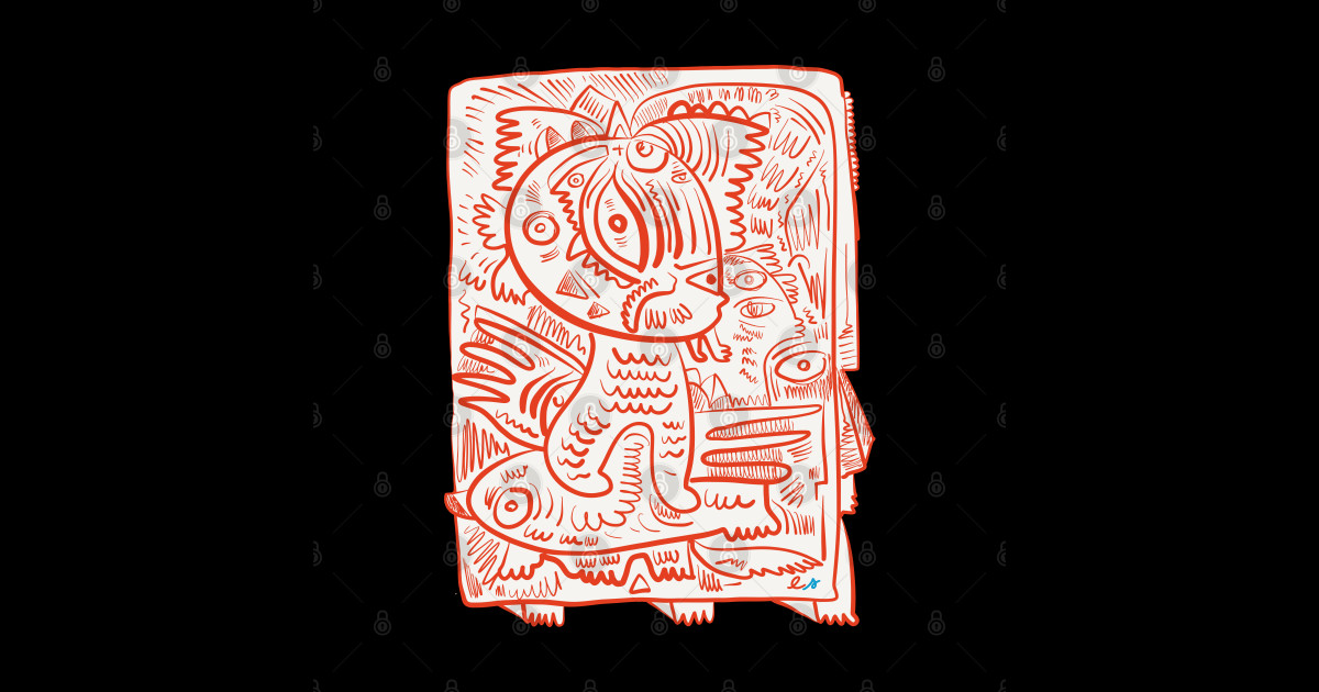 Red Graffiti Street Art Creature Mystic - Graffiti Art - Posters and ...