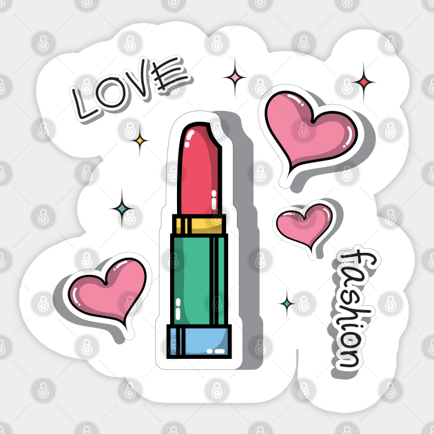 Lipstick love sticker set - Lipstick Love Sticker Set - Sticker | TeePublic