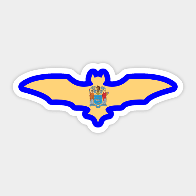 New Jersey Bat Flag - New Jersey State - Sticker | TeePublic