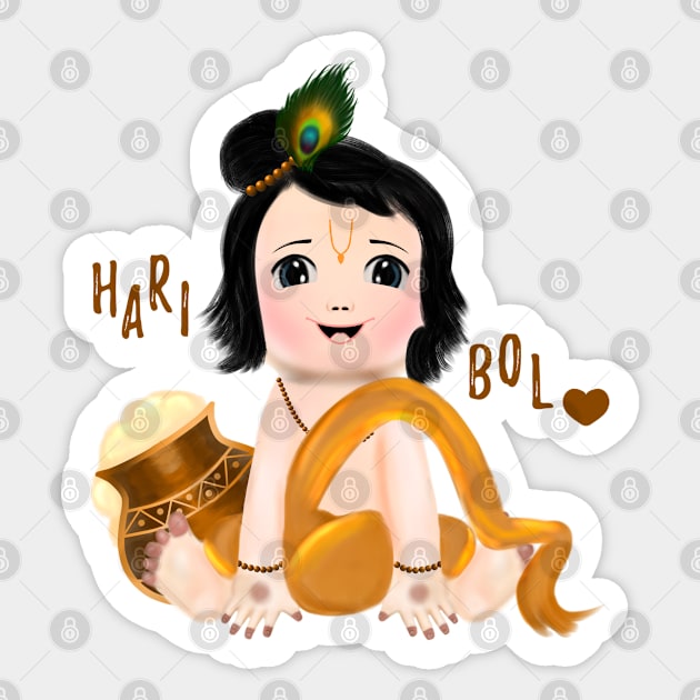 Krishna - hare krishna - Hindu gods - krsna - Krishna - Sticker | TeePublic