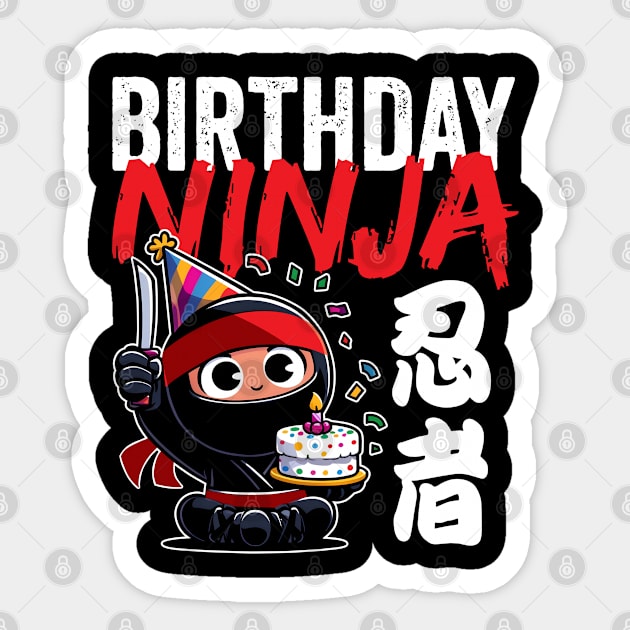 Cute Birthday Ninja - Birthday Party - Sticker | TeePublic