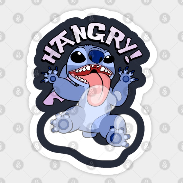 Hangry Stitch - Lilo And Stitch - Sticker | TeePublic