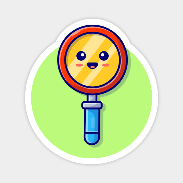 Cute Magnifying Glass Cartoon Vector Icon Illustration - Magnifying ...