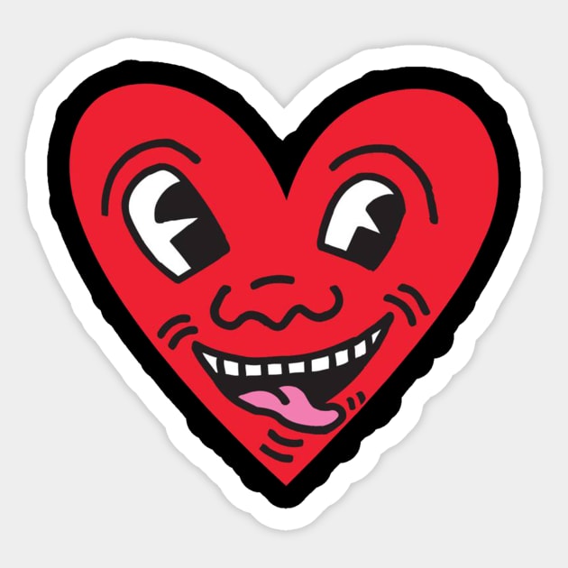 red love face - Keith Haring - Sticker | TeePublic