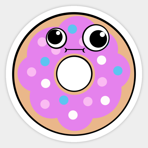 Cute Derpy Donut - Cute - Sticker | TeePublic