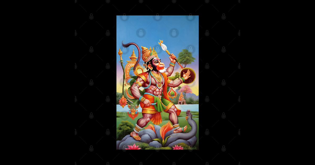 Hanuman Monkey king - Hanuman - Sticker | TeePublic