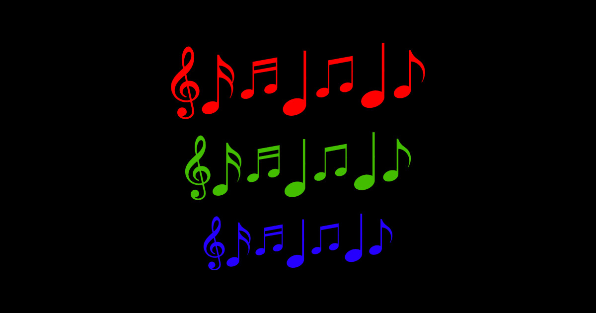 Coloured Musical Notes - Musical Notes - Sticker | TeePublic
