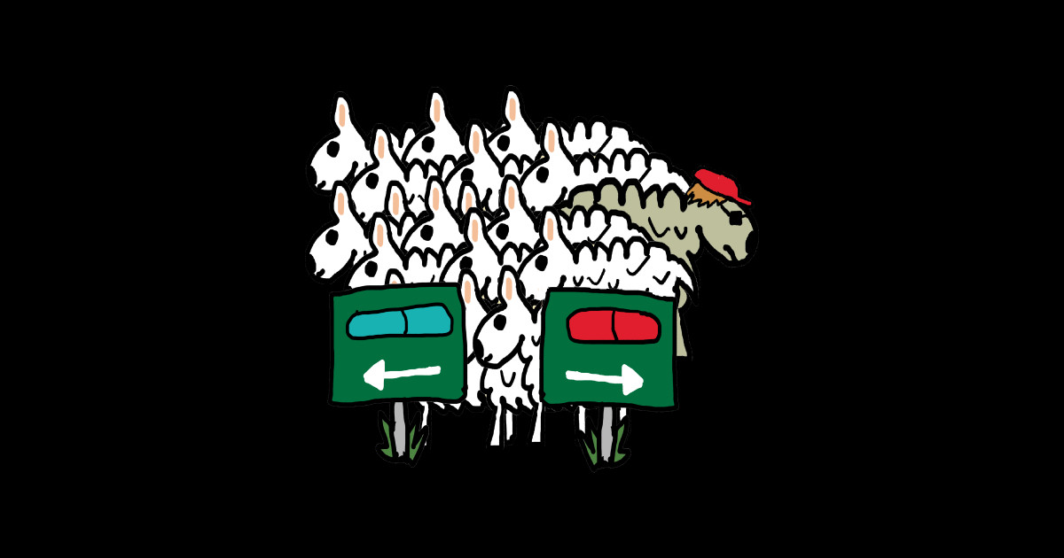 Red Pill Sheep - Red Pill - Sticker | TeePublic