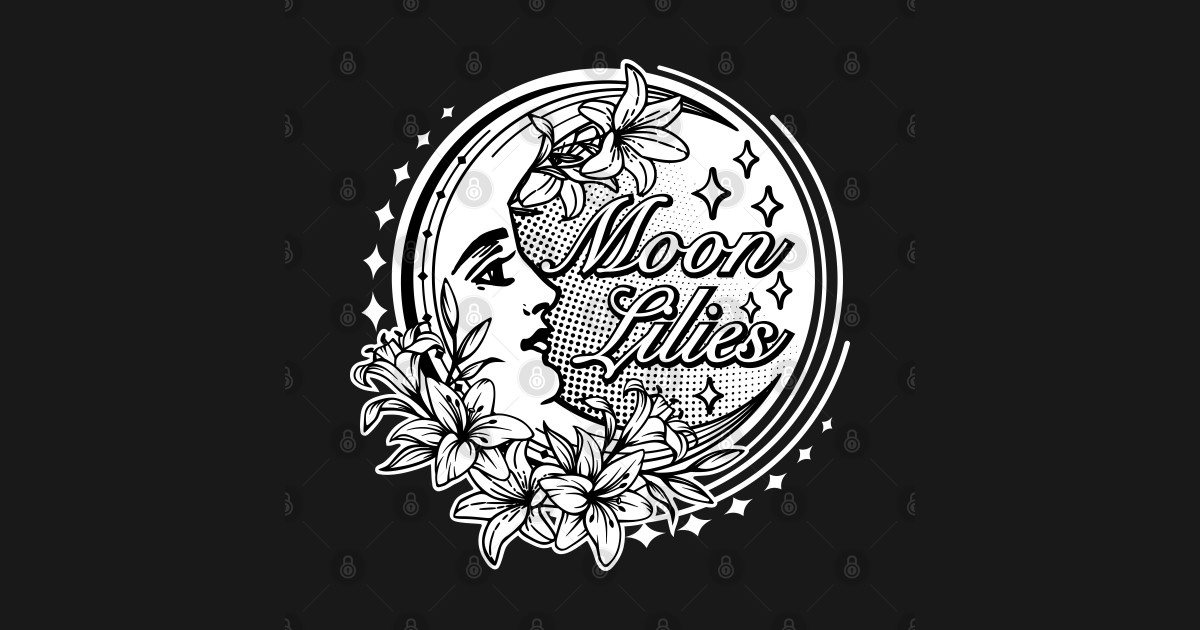 Retro Moon Lilies - Retro Style - T-Shirt | TeePublic