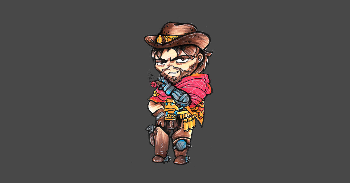 mccree chibi art - Mccree - T-Shirt | TeePublic