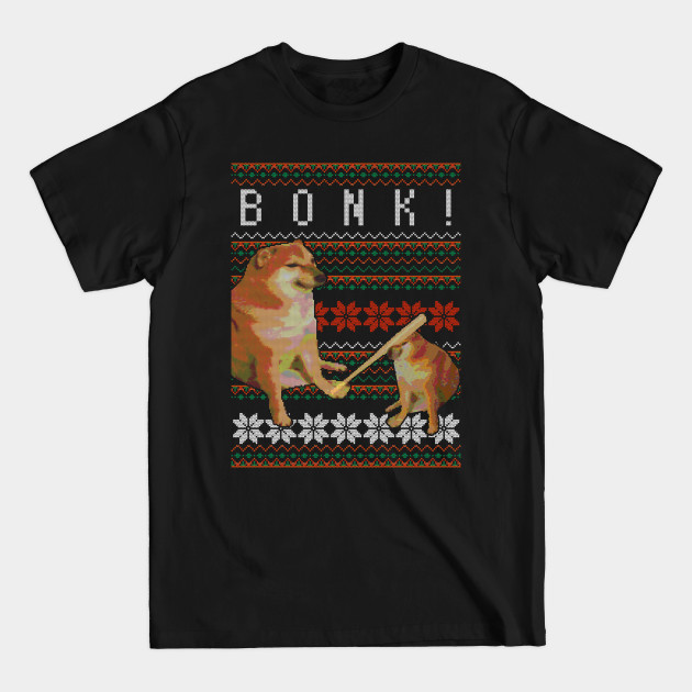 Cheems Doge Bonk Meme Ugly Christmas Sweater Style - Cheems - T-Shirt ...