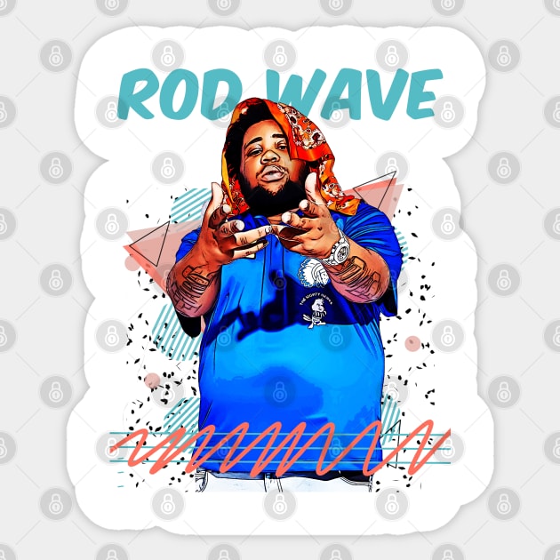 Retro Vintage Rod Wave Fan Art Design - Rod Wave - Sticker | TeePublic