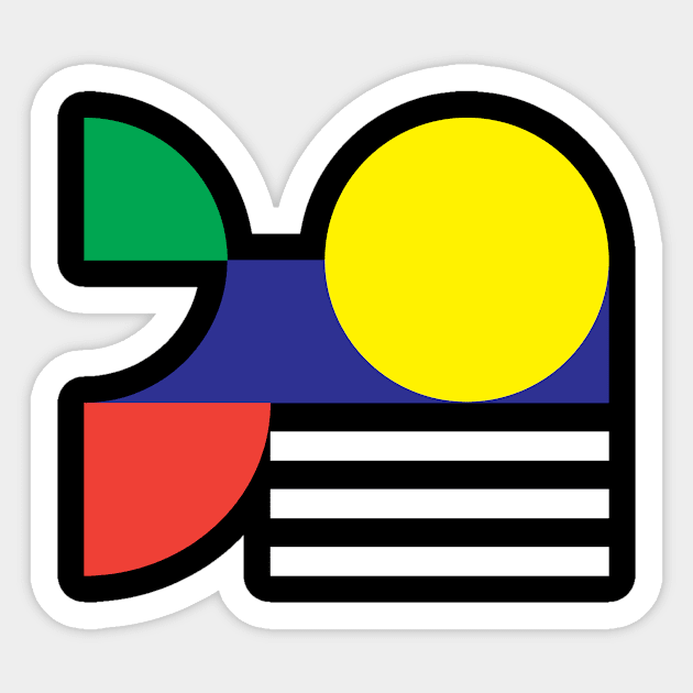 primary colors - Geometric - Sticker | TeePublic