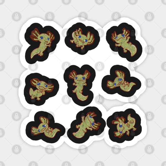 Enigma green wild type vitiligo axolotl mud puppy blanket - Enigma ...