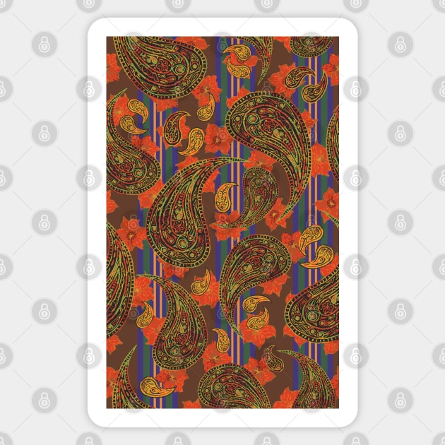 Paisley Stripe - Paisley - Sticker | TeePublic