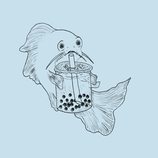 Boba Fish -- pearl milk tea, cafe worker, hipster culture - Boba - Long ...
