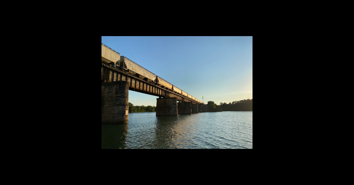 Train trestle bridge over Lake Hartwell - Lake Hartwell - Sticker ...