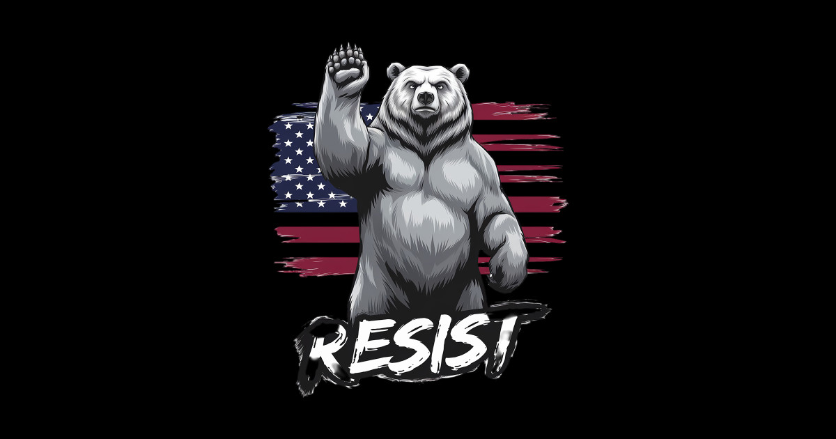 The Resist Bear USA Flag - The Resist Bear Usa Flag - Sticker | TeePublic