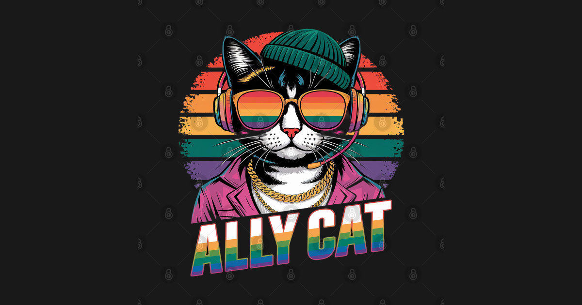 Ally Cat LGBT Gay Rainbow Pride Flag - Ally Cat LGBT Glasses - Ally Cat ...