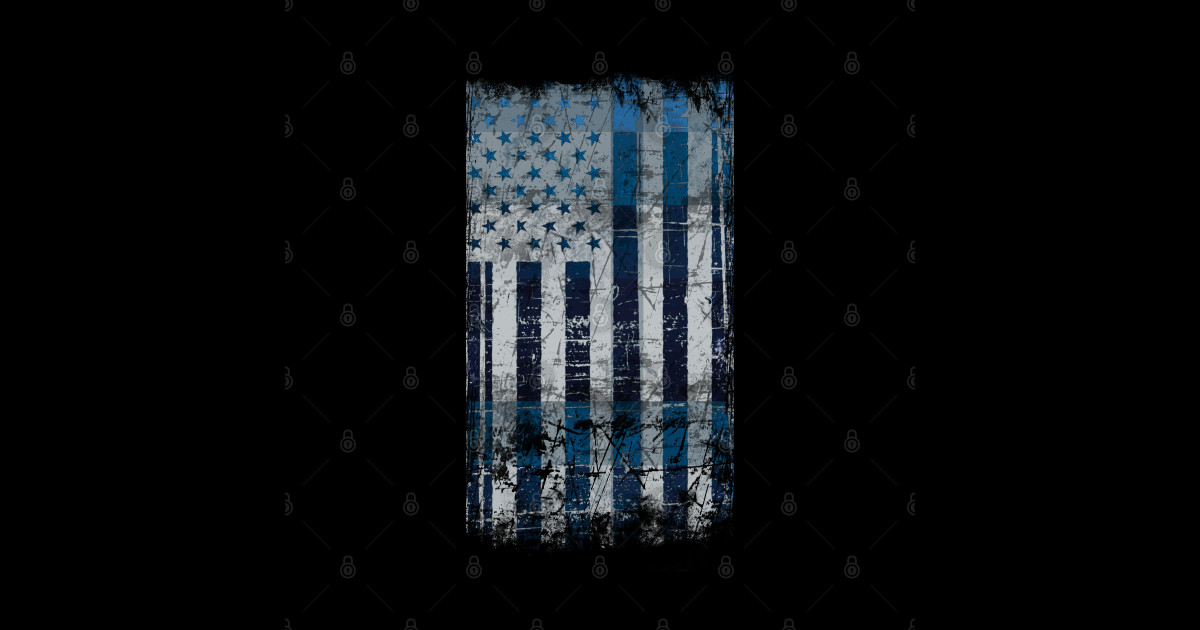 Vintage Blue American Flag - American Flag - Sticker | TeePublic