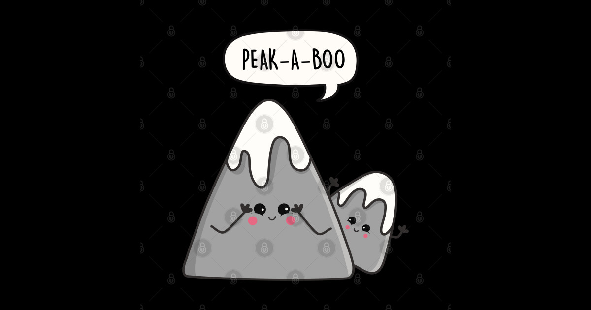 Peak-a-boo mountain pun - Peek A Boo - Sticker | TeePublic