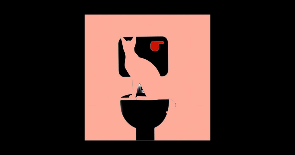 PIPI CAT ROOM - Bathroom Pipi Cat Love - Sticker | TeePublic