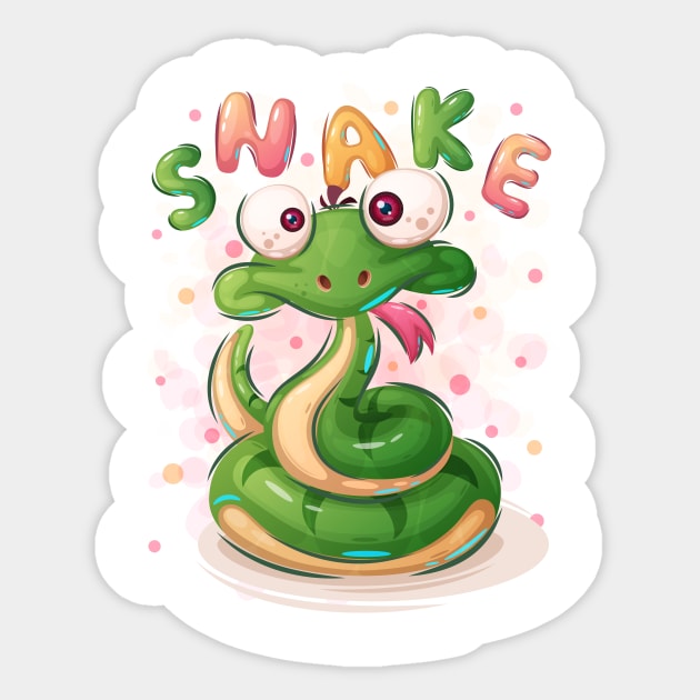 Cute snake - Snake - Sticker | TeePublic