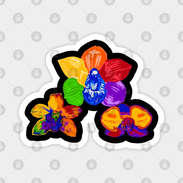 Various rainbow orchids - Orchid - Magnet | TeePublic