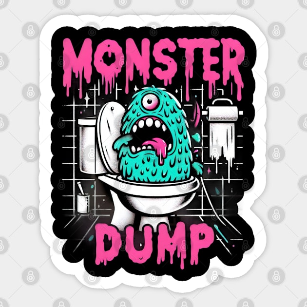Monster dump - Funny toilet - Toilet - Sticker | TeePublic