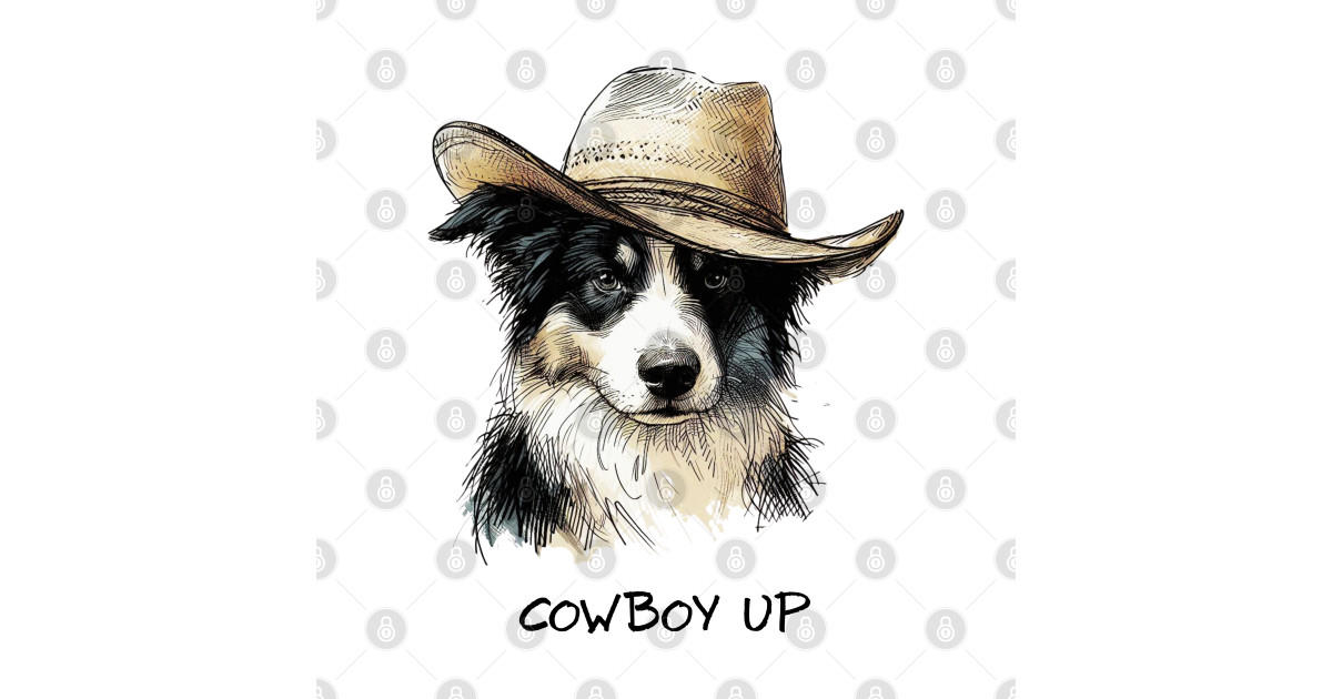 Cowboy Up - Border Collie - Border Collie Cowboy - T-Shirt | TeePublic