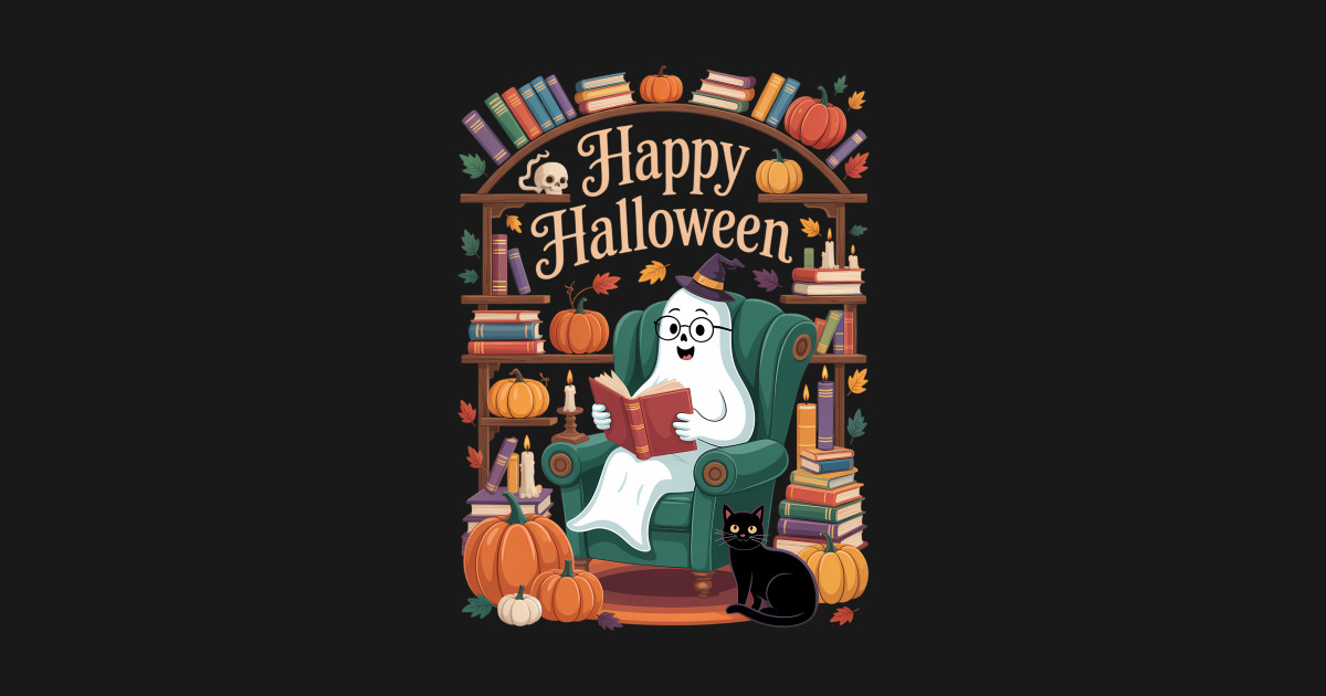 Ghost Library Reading Books Halloween - Ghost Library Reading Books ...