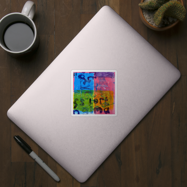 Letters Series 01 Hand Pulled Monprint - Letter - Sticker | TeePublic