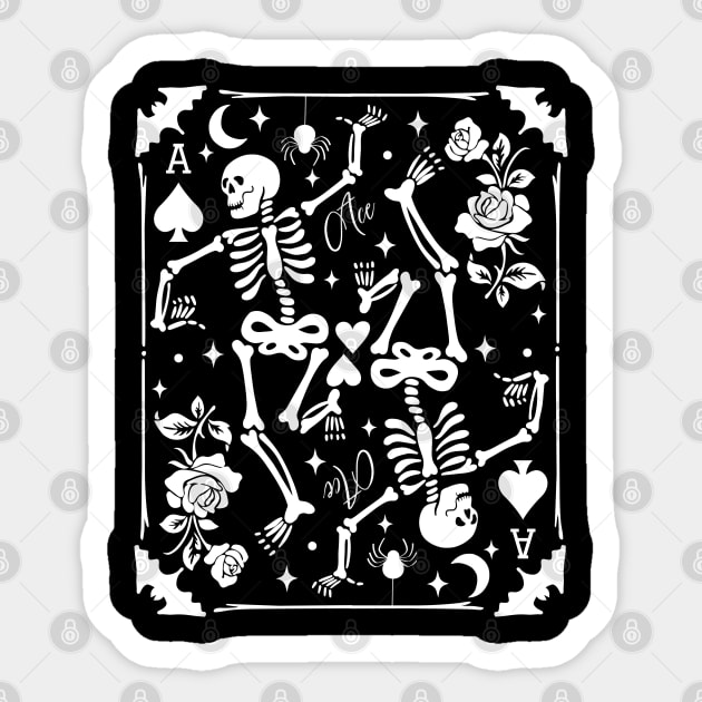 Skeleton Ace of Spades Card Goblincore Punk Grunge Black - Skeleton ...