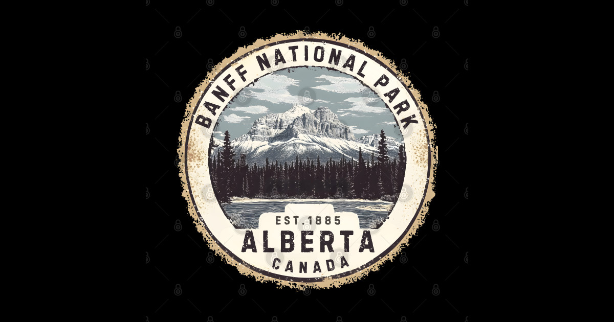 A Vintage Emblem of Banff National Park - Canada - Banff - Posters and ...