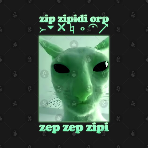 Funny Alien Cat Dank Meme Brainrot Gift - Cat Memes - T-Shirt | TeePublic