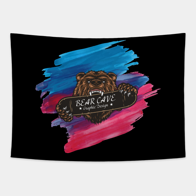 Bear Cave Store Logo - Bear - Tapestry | TeePublic