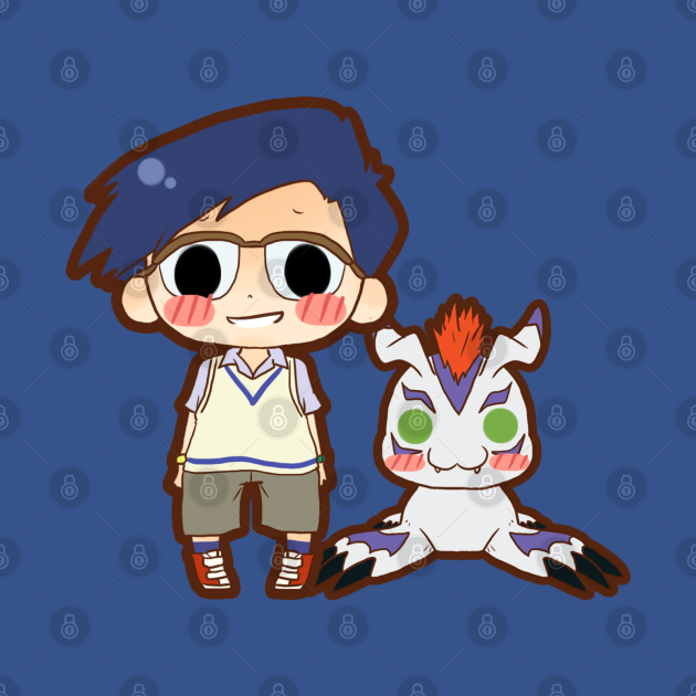 joe & gomamon - Chibi - T-Shirt | TeePublic