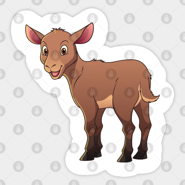 Little Goat Cartoon - Animals - Sticker | TeePublic