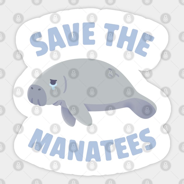 Crying Manatee Save The Manatees - Save The Manatees - Sticker | TeePublic