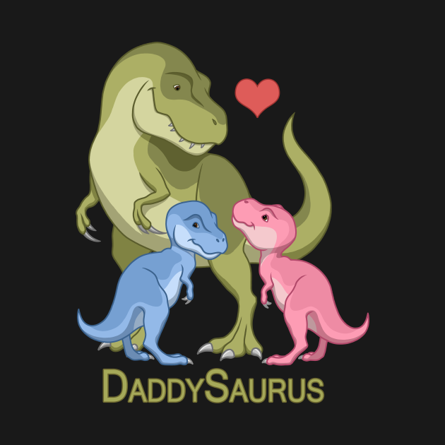 DaddySaurus T-Rex Father & Twin Boy Girl Dinosaurs - Dinosaurs - Hoodie ...