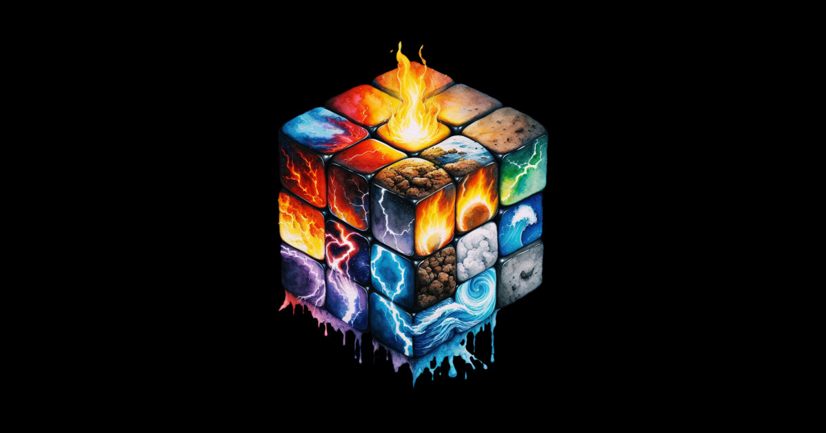 Earth Elements Rubik's Cube - Rubiks Cube - Sticker | TeePublic