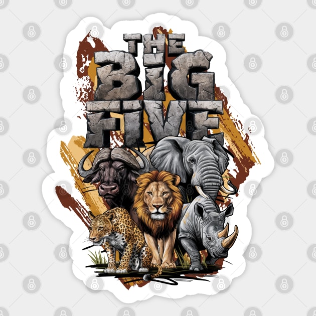 Africa's Big Five Animals - Big Five - Sticker | TeePublic