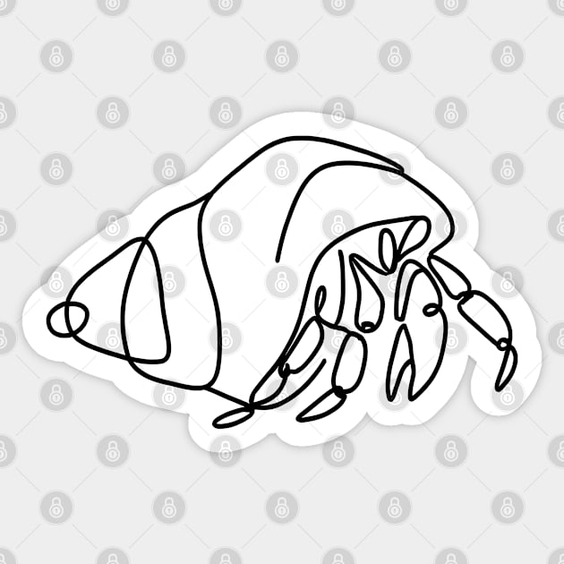 Hermit Crab Line Drawing - Hermit Crab - Sticker | TeePublic