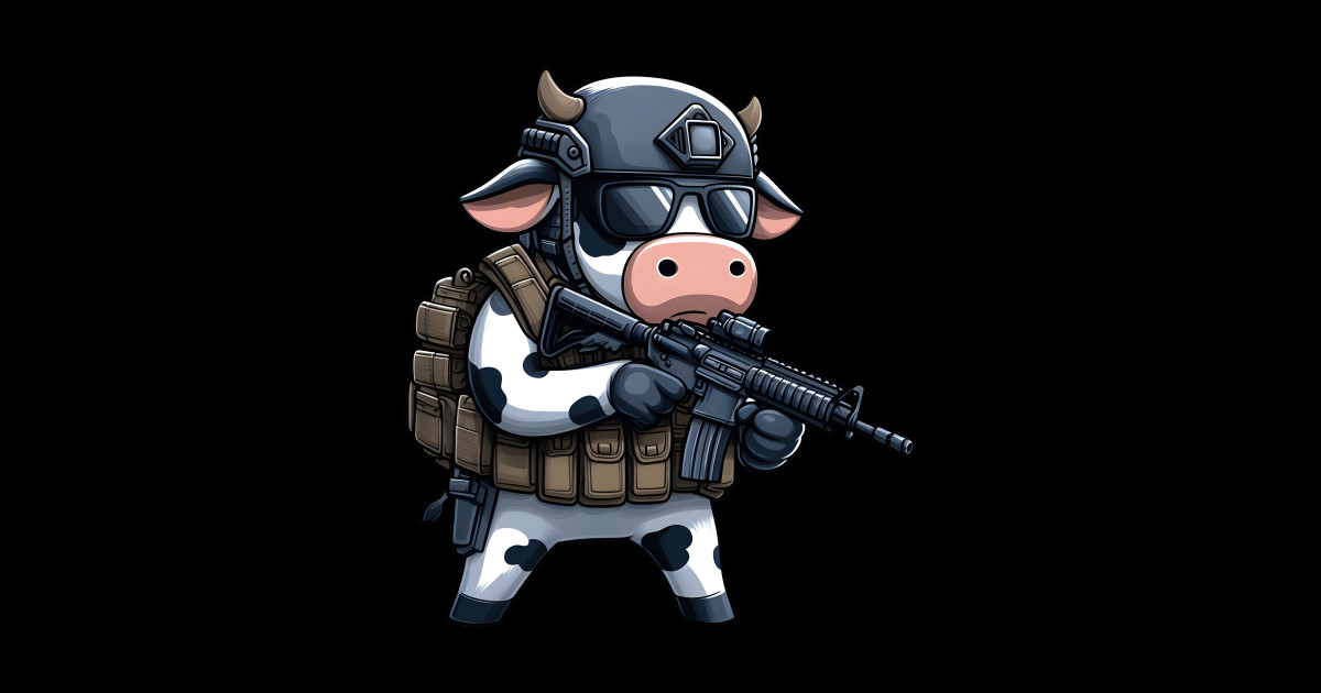 Tactical Cow - Cow - Sticker | TeePublic