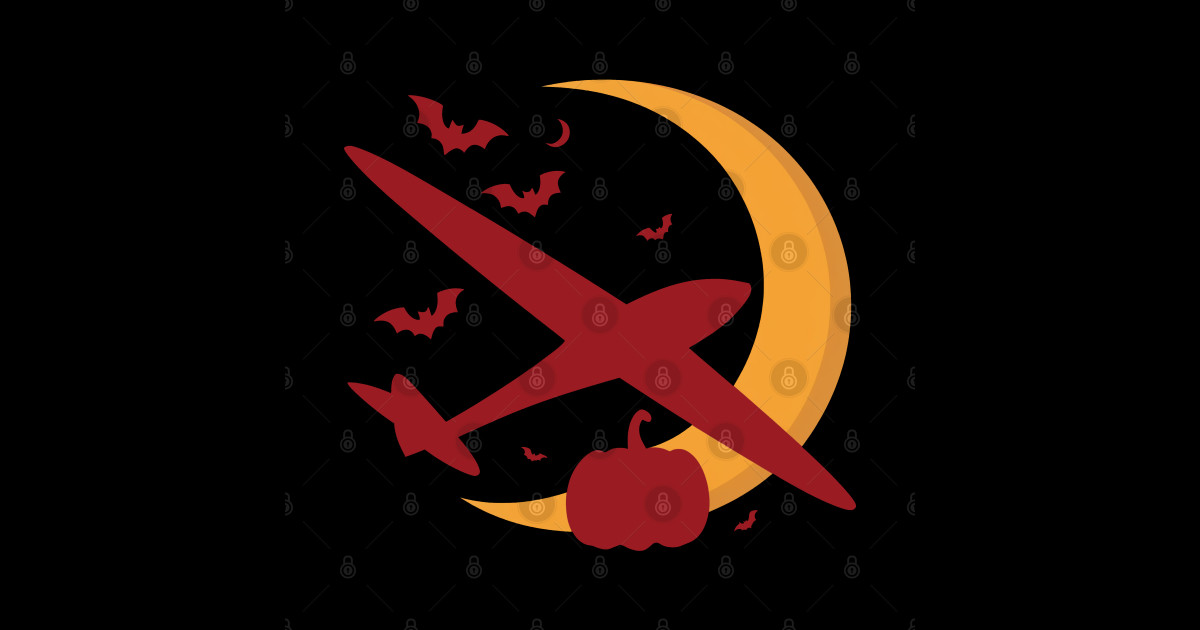 Happy Halloween Glider Plane Pilot Sailplane aerial floating soaring ...