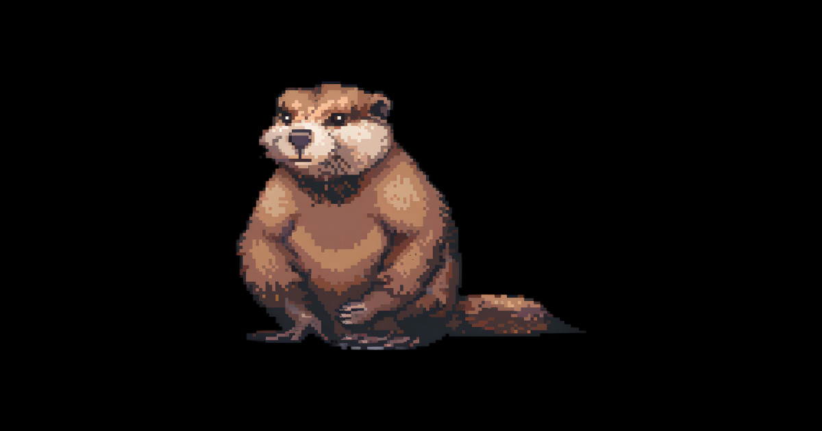 Beaver in Pixel Form - Beaver - Sticker | TeePublic