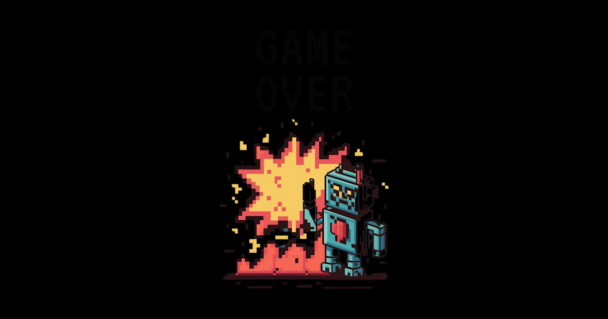 8 Bit Game Over - Game Over - Sticker | TeePublic
